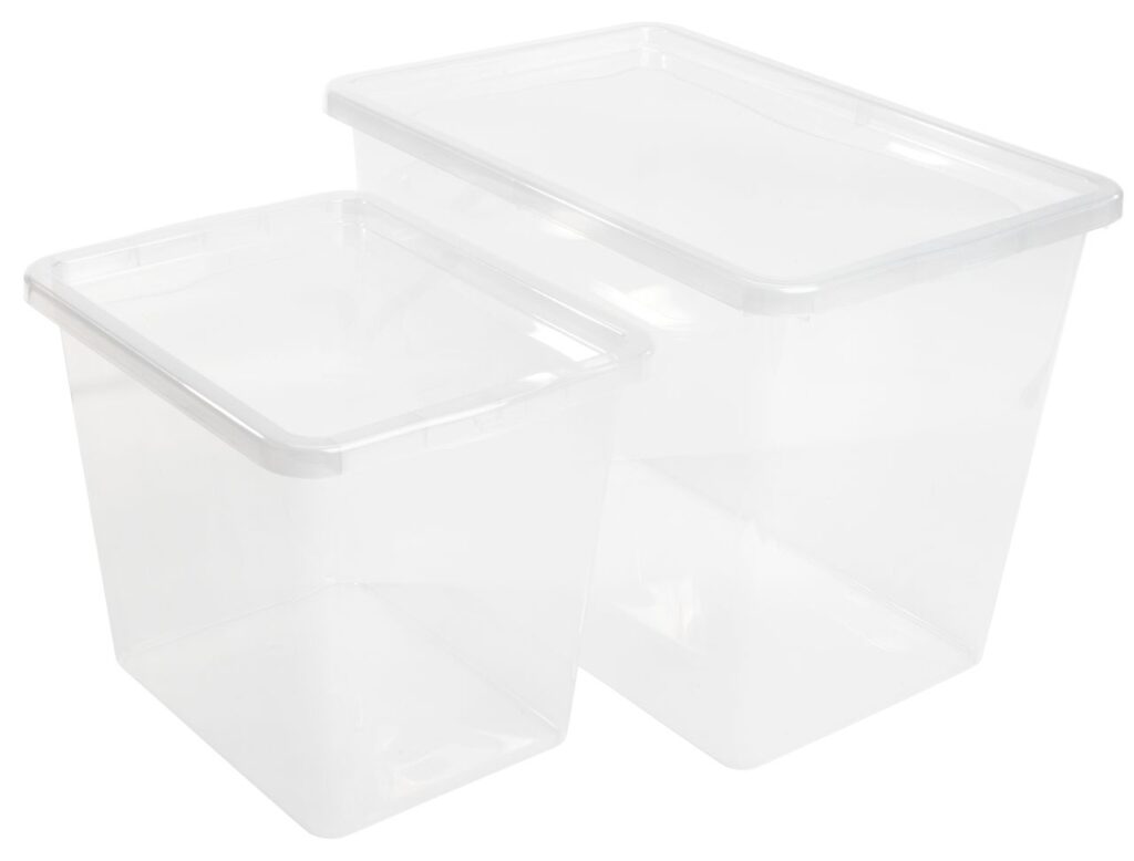Storage box BASIC BOX 31L w/lid transparent - JYSK