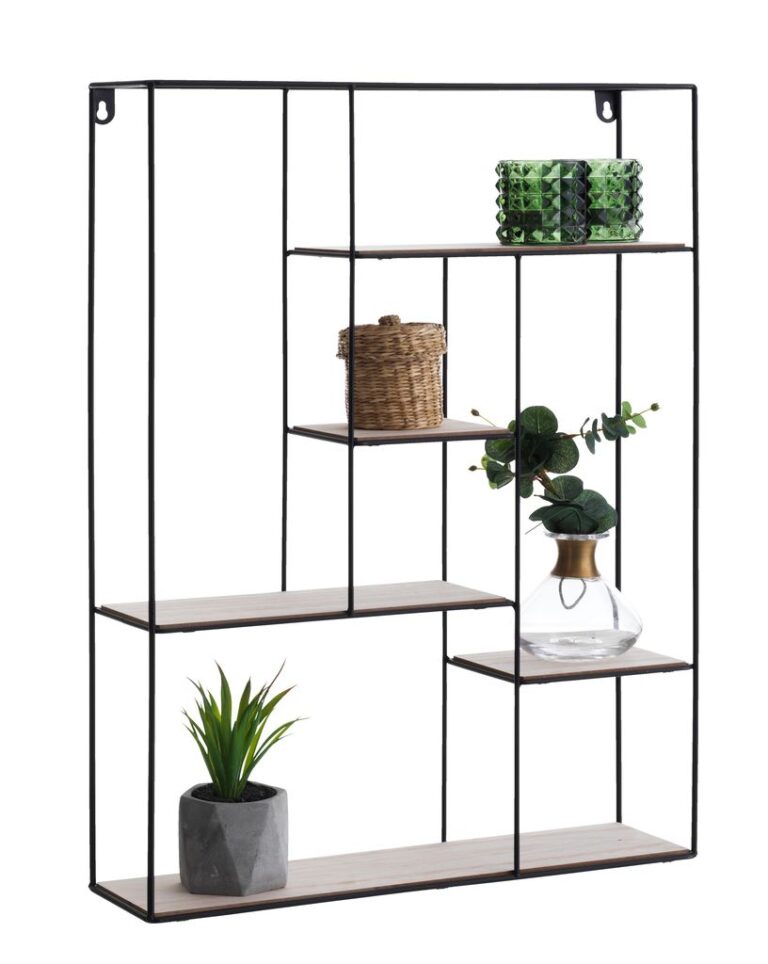 Wall shelf HEJLSMINDE black/natural - JYSK