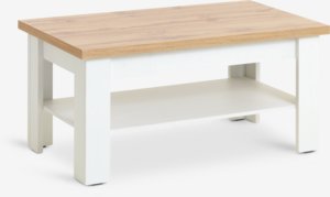 Coffee table MARKSKEL 60x110 white/wild nat. oak colour - JYSK