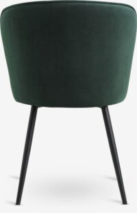 Dining chair RISSKOV dark green velvet/black - JYSK
