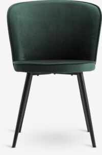 Dining chair RISSKOV dark green velvet/black - JYSK