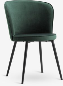 Dining chair RISSKOV dark green velvet/black - JYSK
