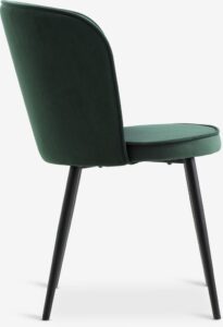 Dining chair RISSKOV dark green velvet/black - JYSK
