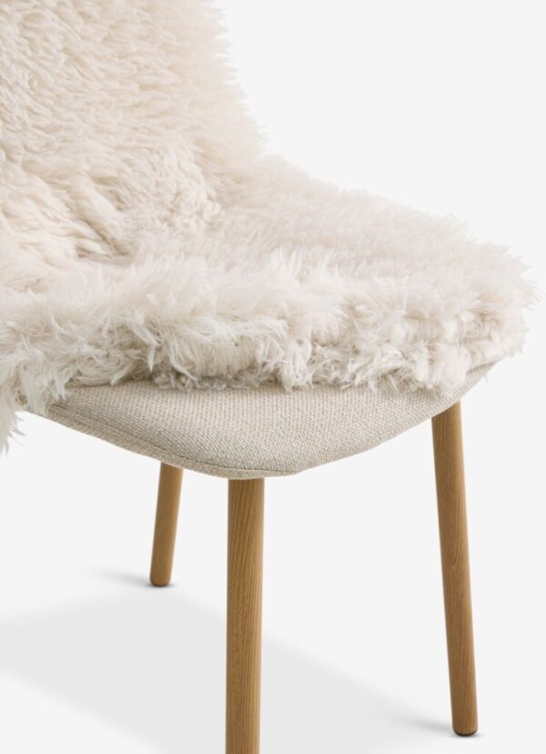 Dining chair JONSTRUP teddy off-white fabric/oak colour - JYSK