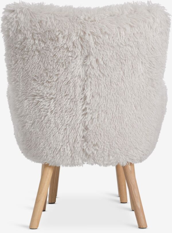 Armchair w/footstool HVILSTED off-white teddy/natural - JYSK