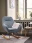 Rocking chair NEBEL light blue fabric - JYSK